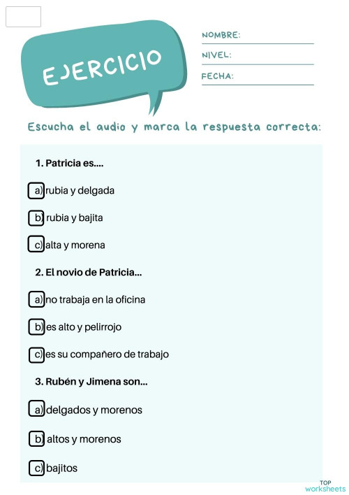 Adjetivos: fichas interactivas y ejercicios online | TopWorksheets