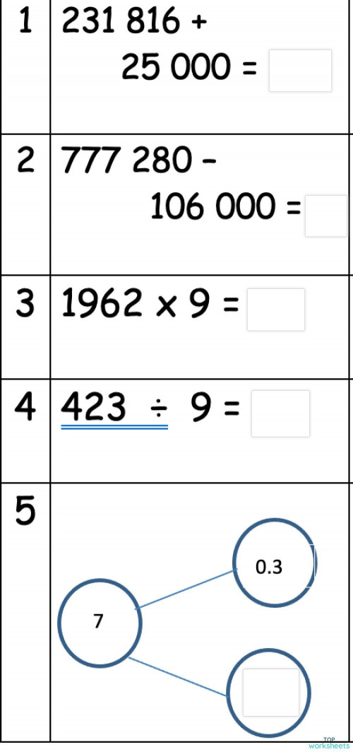 5-A-Day Year 5 Block 1 Week 2 Day 3. Interactive worksheet | TopWorksheets