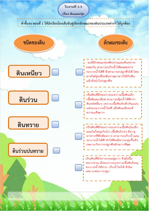 ใบงานที่ 3.3 เรื่อง ดินและปุ๋ย ใบงานเชิงโต้ตอบ | TopWorksheets