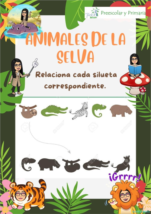 ANIMALES DE LA SELVA. Ficha interactiva | TopWorksheets
