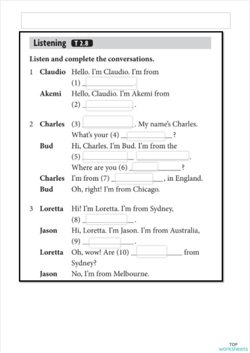Listening comprehension: interactive worksheets and online exercises ...