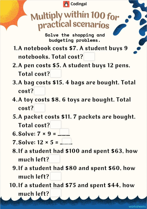 Multiplication by 10, 100 and 1000. Interactive worksheet | TopWorksheets