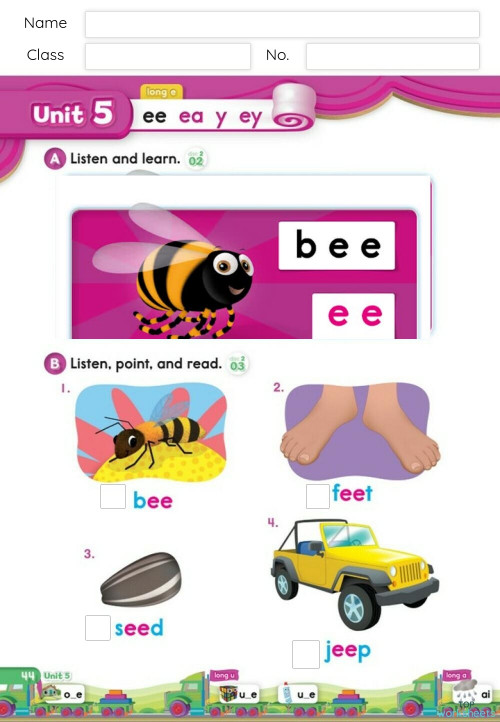 Phonics_ee Sound ใบงานเชิงโต้ตอบ | TopWorksheets