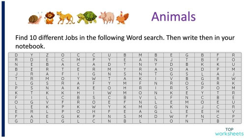 Animals by JJ. Interactive worksheet | TopWorksheets
