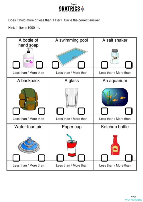 Identify Objects GG. Interactive worksheet | TopWorksheets