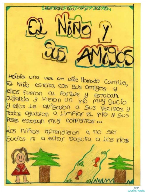 El niño y sus amigos. Ficha interactiva | TopWorksheets