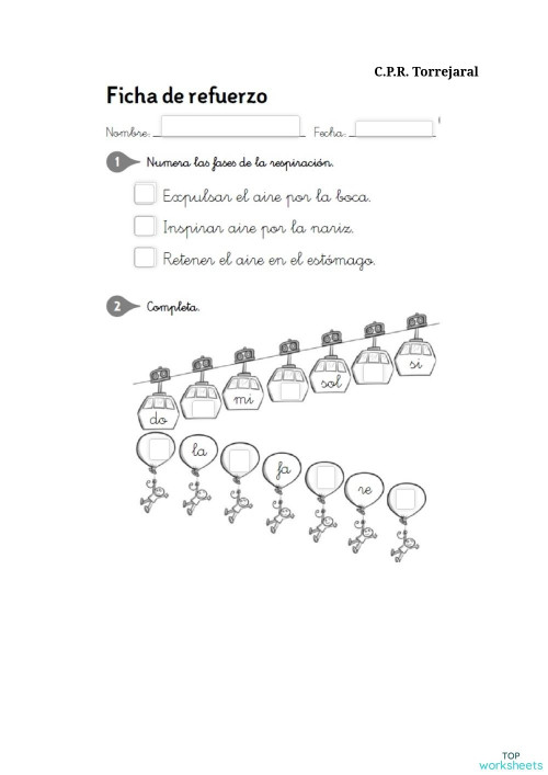 Notas musicales: fichas interactivas y ejercicios online | TopWorksheets