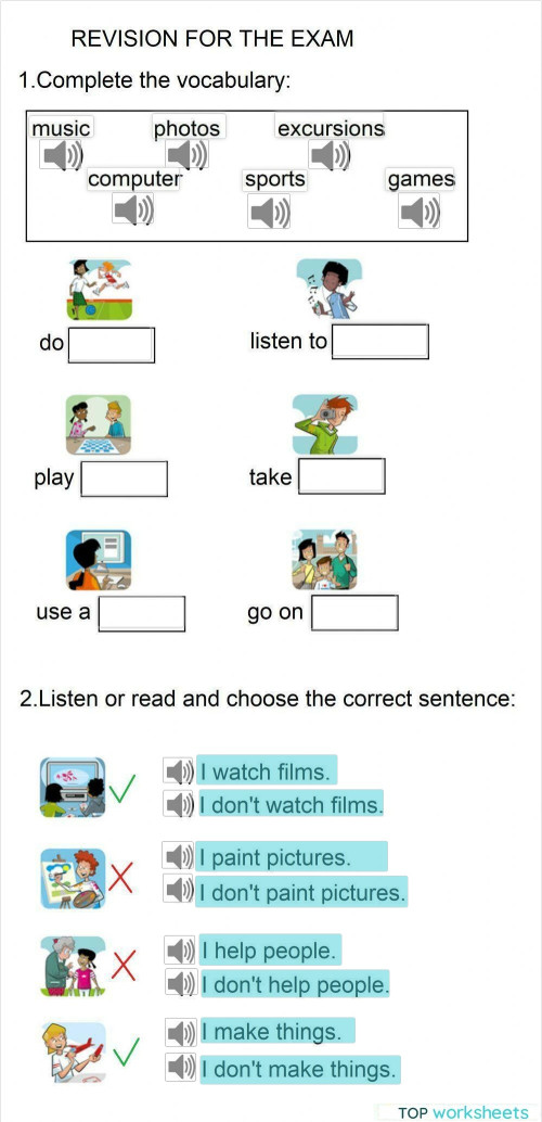 EN3-U1-Revision-PT. Interactive worksheet | TopWorksheets