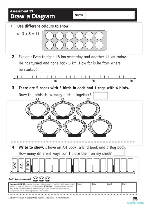 Assessment 33 Draw a Diagram. Interactive worksheet | TopWorksheets