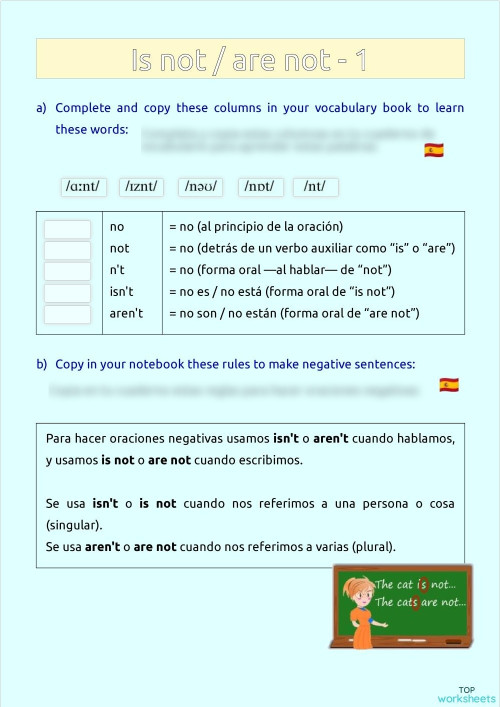 10 - Is not / are not. Interactive worksheet | TopWorksheets