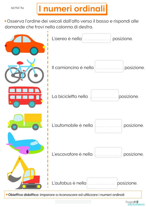 I numeri ordinali. Scheda interattiva | TopWorksheets