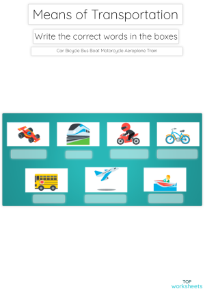 Means of Transportation. Interactive worksheet | TopWorksheets