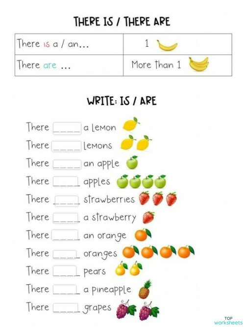 There is / There are. Interactive worksheet | TopWorksheets