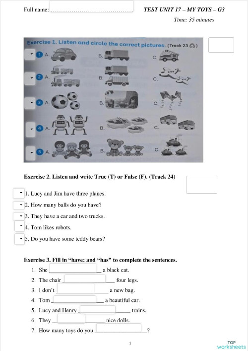 Authentic Flyers 3 test 1. Bài tập tương tác | TopWorksheets