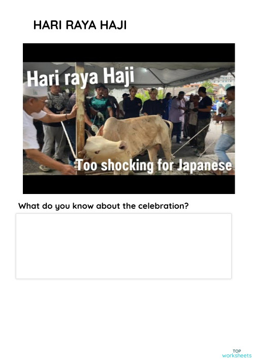 Hari Raya Haji. Interactive worksheet | TopWorksheets