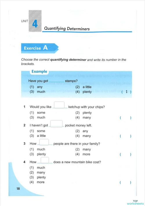 quantifiers. Interactive worksheet | TopWorksheets