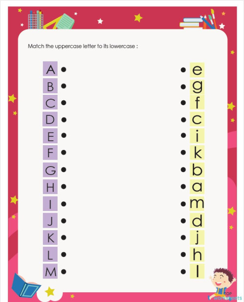 Matching Letter. Interactive worksheet | TopWorksheets