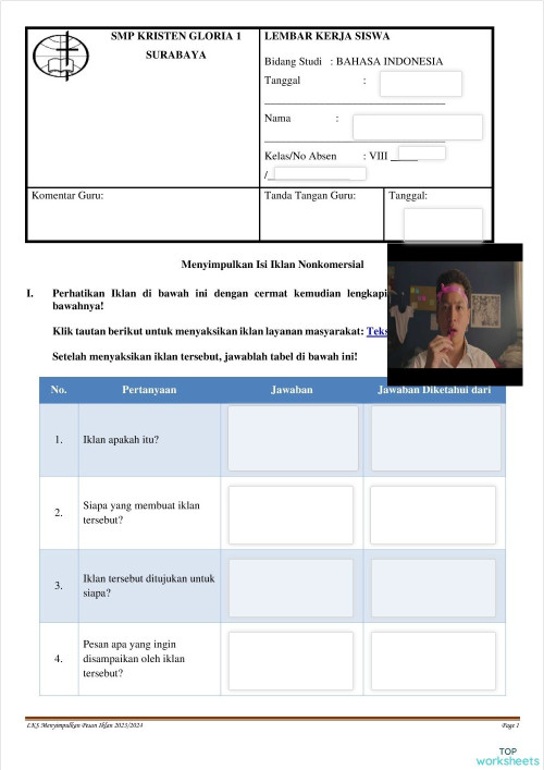 Teks Iklan, Slogan, Poster. Interactive worksheet | TopWorksheets