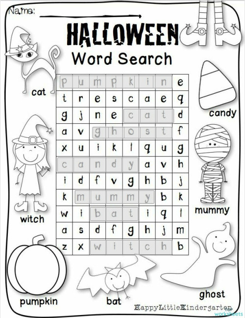 Halloween word search. Interactive worksheet | TopWorksheets