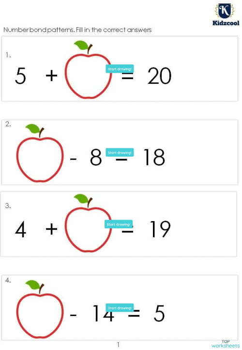 Number bonds: interactive worksheets and online exercises | TopWorksheets