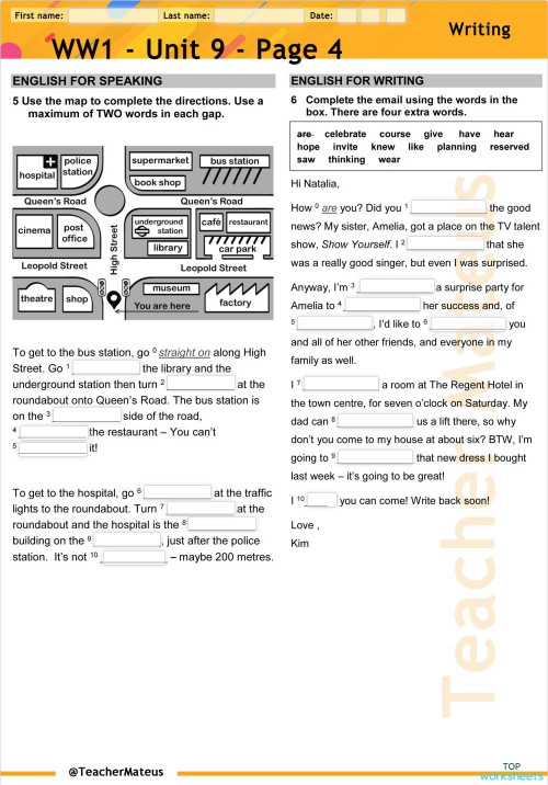 WW1 - Unit 9 - Page 4. Interactive worksheet | TopWorksheets