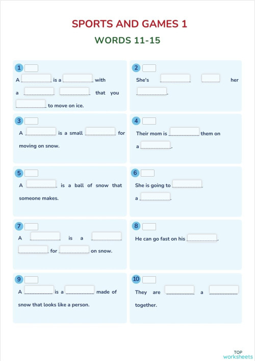 Sports and games 1 dictation 3. Interactive worksheet | TopWorksheets