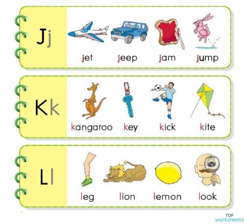 phonics jkl 7. Interactive worksheet | TopWorksheets