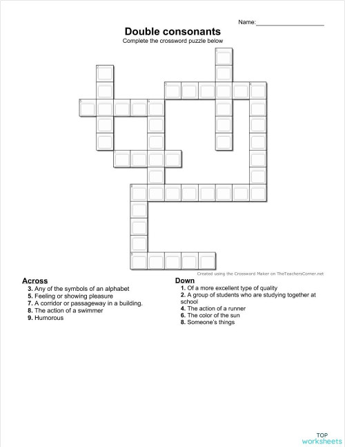 Double Consonants. Interactive worksheet | TopWorksheets