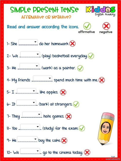 Simple Present: interactive worksheets and online exercises | TopWorksheets