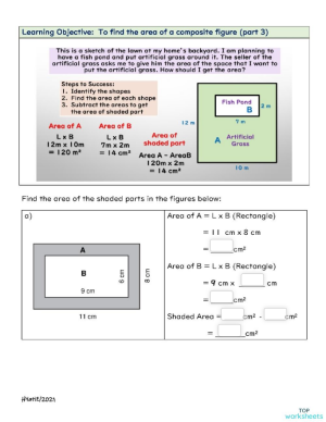 AREA OF COMPOSITE FIGURES 3. Interactive worksheet | TopWorksheets