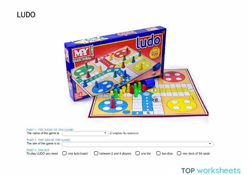 Ludo. Interactive worksheet | TopWorksheets
