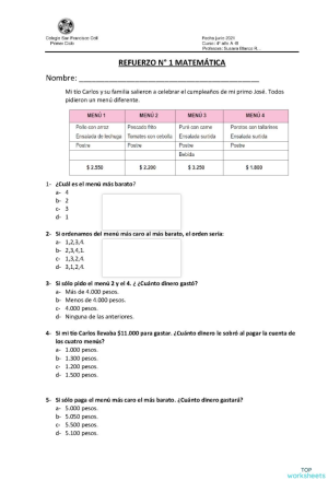 Dinero: fichas interactivas y ejercicios online | TopWorksheets