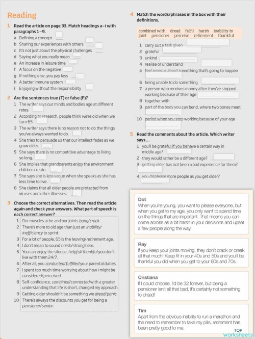 Reading B2+. Interactive worksheet | TopWorksheets