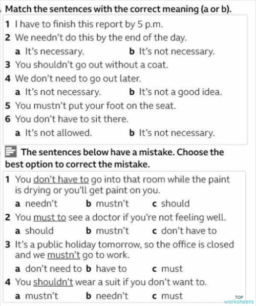 Modal verbs. Interactive worksheet | TopWorksheets