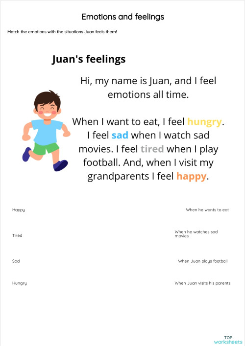 Emotions and feelings. Interactive worksheet | TopWorksheets