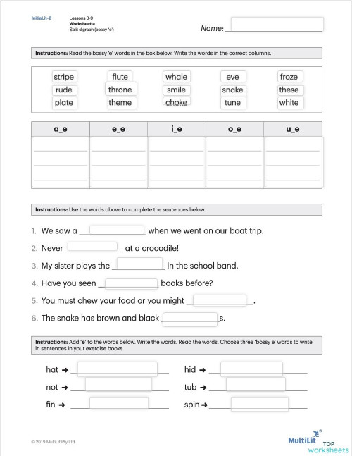 Lessons 8-9 Split digraph. Interactive worksheet | TopWorksheets