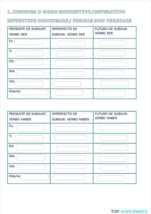 Verbos haber- ser. Ficha interactiva | TopWorksheets