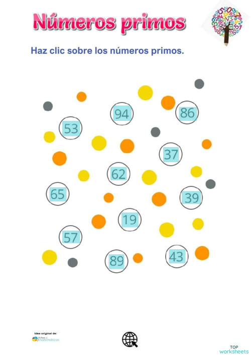 números primos: fichas interactivas y ejercicios online | TopWorksheets