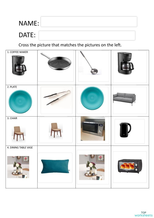 My Home Dinning Room. Interactive worksheet | TopWorksheets