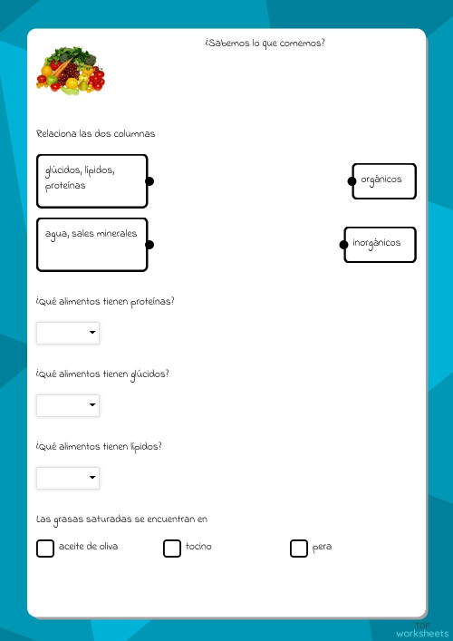 ¿Sabemos lo que comemos?. Ficha interactiva | TopWorksheets