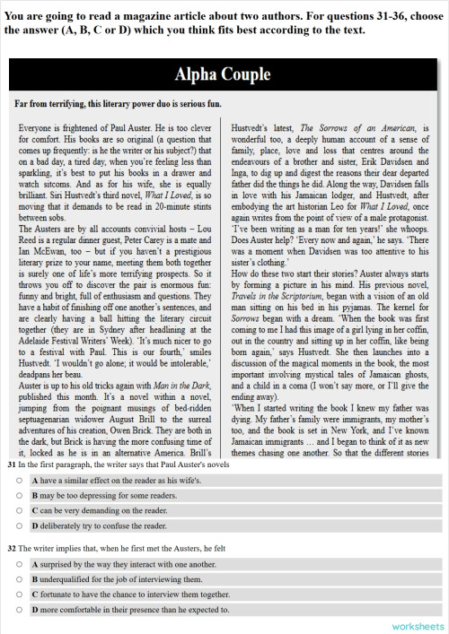 Test 3 CAE Practice Tests PAPER 1 - READING AND USE OF ENGLISH PART 5 ...