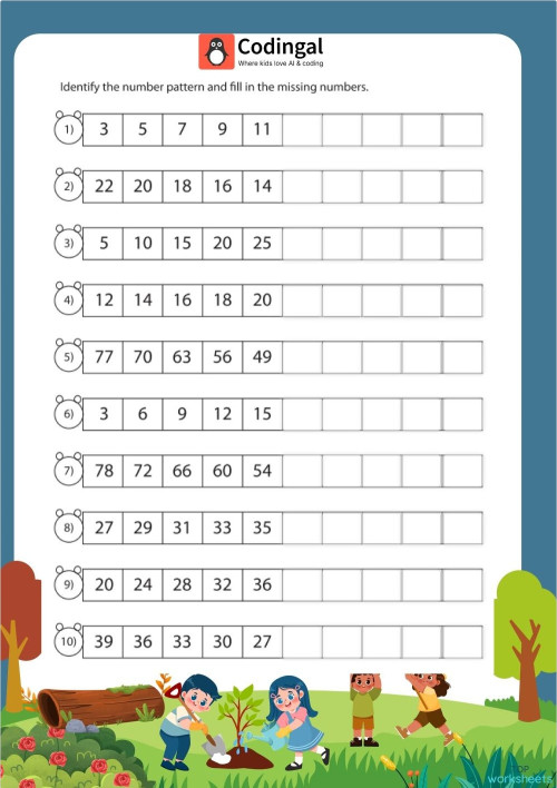 M_G03M27L58_WA02_Extend_numeric_patterns_4. Interactive worksheet ...
