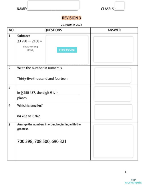 REVISION 3. Interactive worksheet | TopWorksheets