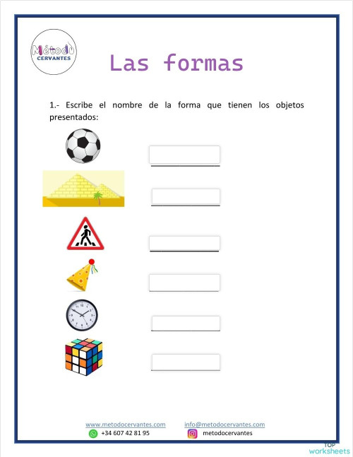 Las formas en español. Ficha interactiva | TopWorksheets
