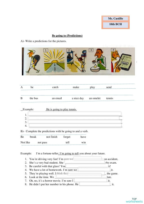 Be going to predictions. Interactive worksheet | TopWorksheets