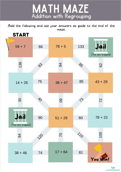 ADDITION WITH REGROUPING. Interactive worksheet | TopWorksheets