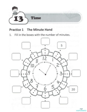 Chapter 13: Time (The Minute Hand). Interactive worksheet | TopWorksheets