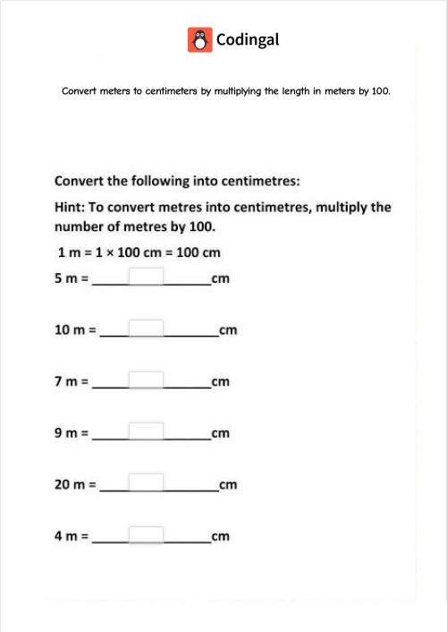 M_G02M14L63_WE01_Convert meter to centimeter. Interactive worksheet ...