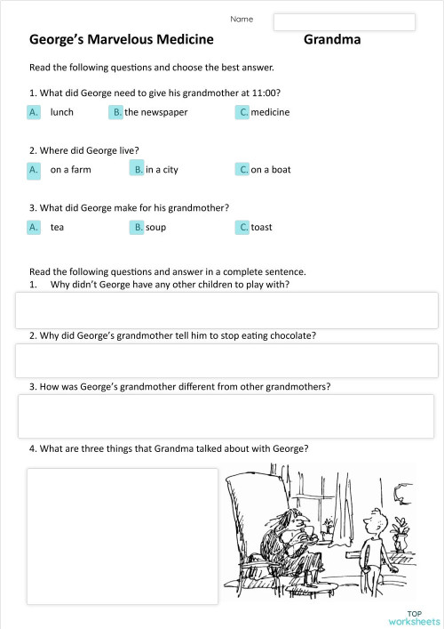 Chapter 1 Grandma. Interactive worksheet | TopWorksheets