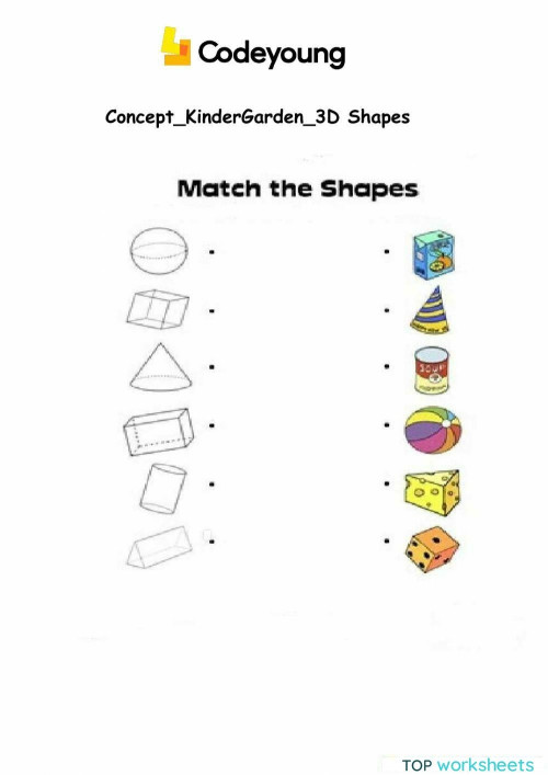 3 D matching. Interactive worksheet | TopWorksheets